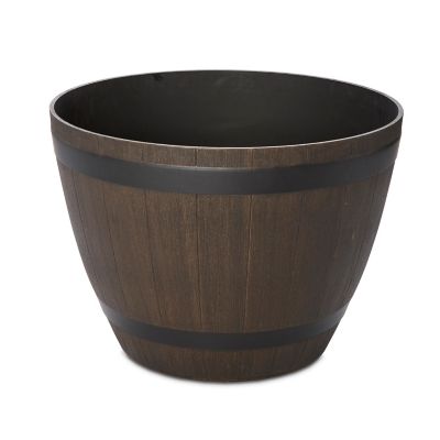 Pot rond plastique Blooma Lule effet tonneau ø80 x h.57 cm