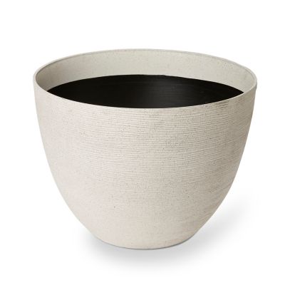 Pot rond plastique Blooma Momoka taupe lisere ø40 x h.30 cm | Castorama