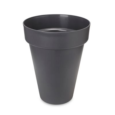 Pot rond plastique Blooma Nurgul gris foncé ø40 x h. 58 cm | Castorama