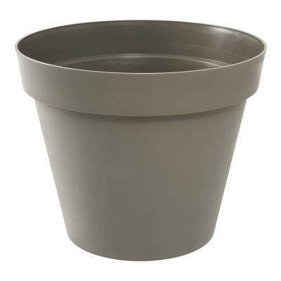Pot rond polypropylène Eda Toscane taupe Ø48 x h.40 cm | Castorama