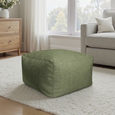 Pouf carré Inaya vert kaki l.50 x H. 30 x P.50 cm JBY Creation
