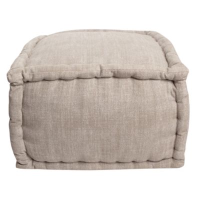 Pouf Chambray en coton coloris beige 40 x 30 cm | Castorama