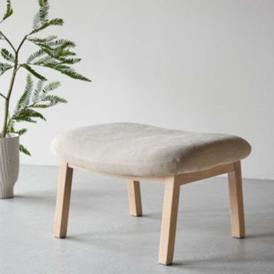 Pouf en bois de frêne Rile - Beige