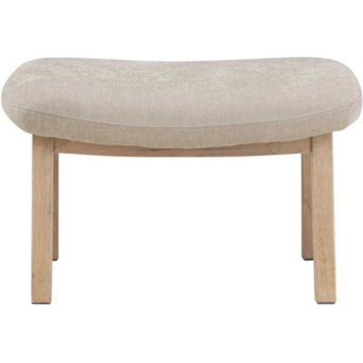 Pouf en bois de frêne Rile - Beige