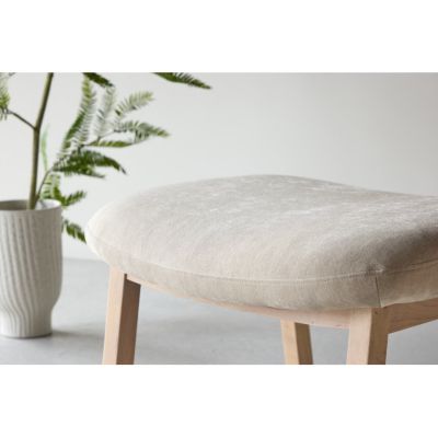 Pouf en bois de frêne Rile - Beige