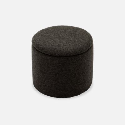 Pouf gris en tissu avec rangement pour coussins ou plaids | Castorama