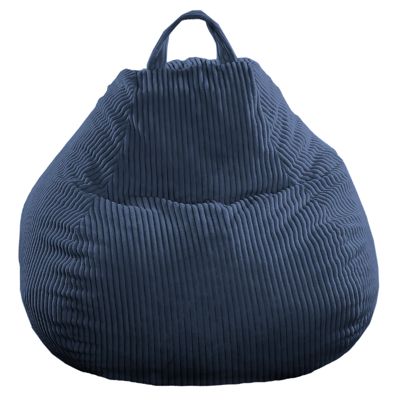 Pouf poire déhoussable velours côtelé BANANAIR 105x85 cm bleu foncé ...