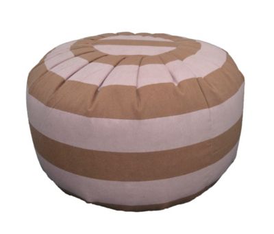 Pouf rond souple Ornami L.60 x H.40 cm rayé orange terracotta | Castorama