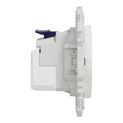 Prise 2P+T affleurante + chargeur USB-C 18W Power Delivery, blanc craie ...