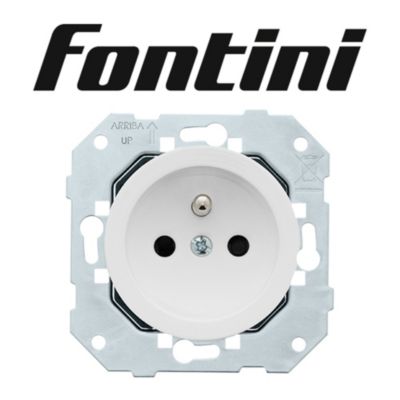Prise avec terre Fontini Dom blanc glossy à composer | Castorama