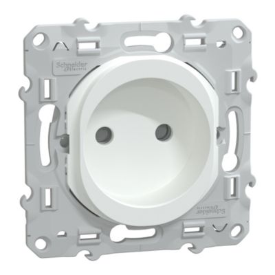 Prise de courant 2 pôles sans terre 16A à vis Schneider Electric Ovalis ...