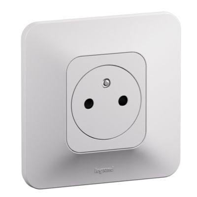 Prise de courant avec terre surface Neptune 16A blanc, bornes ...