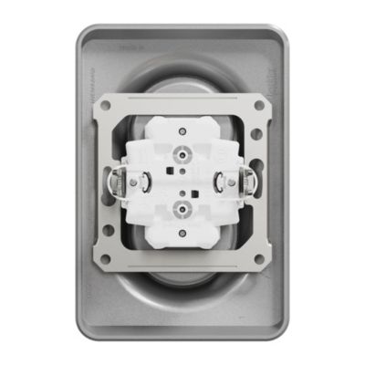 Prise double avec terre Schneider Electric Unica Déco aluminium