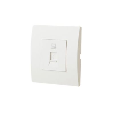 Prise RJ45 encastrable blanc complet