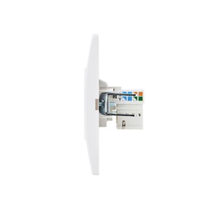 Prise RJ45 encastrable blanc complet