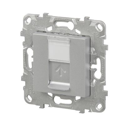 Prise RJ45 grade 1 cat 6 STP à vis Schneider Electric Unica Déco aluminium