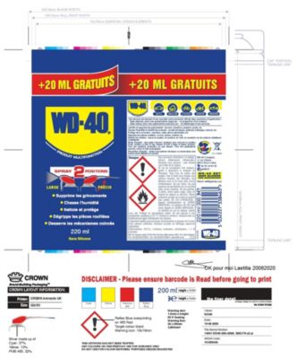 Produit multifonction spray double position WD-40 200 ml + 10%