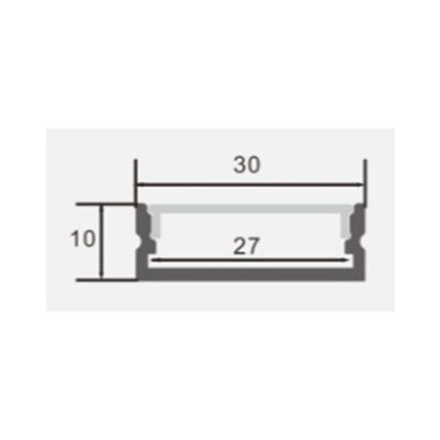 Profilé Aluminium Large 2m avec Cache Opaque Blanc - SILAMP