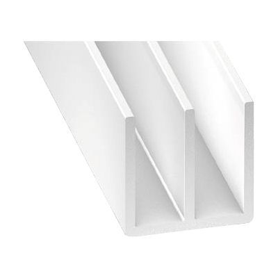 Profilé double U PVC blanc 10,5 x 21 x 10,5 mm, 2 m | Castorama