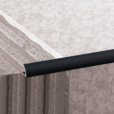 Profilé de carrelage intérieur Diall rond PVC noir lisse L.2,5m x l.2,7 cm x ep.9mm