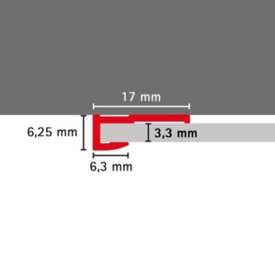 Profilé de finition H.255 x l.1,7 cm, aluminium, or mat, Schulte DecoDesign