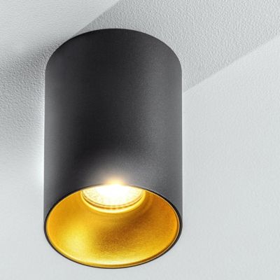 Projecteur de plafond cylindrique noir CGC SANDRA avec réflecteur ...