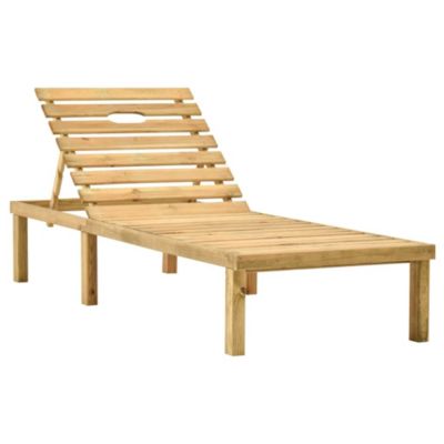 Prolenta Premium - Chaise longue de jardin avec table et coussin Pin ...