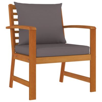 Prolenta Premium - Ensemble à manger de jardin 4 pcs coussins Bois acacia