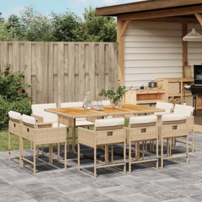 Prolenta Premium - Ensemble à manger de jardin et coussins 11 pcs beige ...