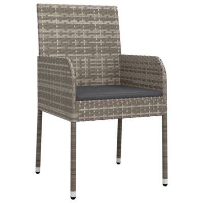 Prolenta Premium - Ensemble à manger jardin et coussins 7 pcs gris rotin