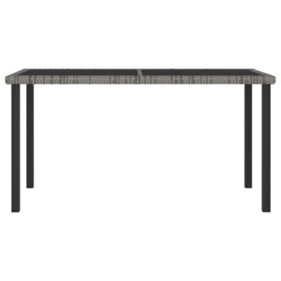 Prolenta Premium - Table à dîner de jardin Gris 140x70x73 cm Résine tressée