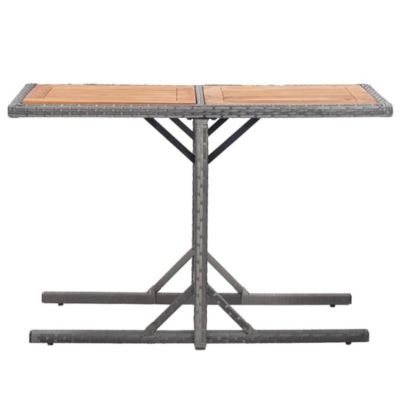 Prolenta Premium - Table de jardin Anthracite Résine tressée et bois d ...