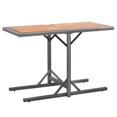 Prolenta Premium - Table de jardin Anthracite Résine tressée et bois d ...
