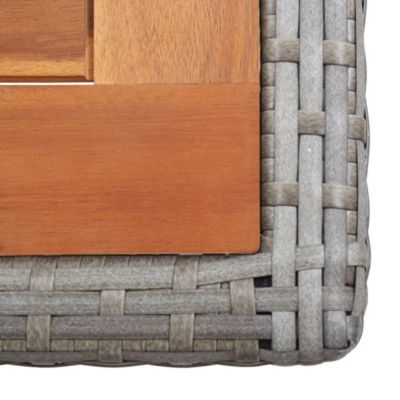 Prolenta Premium - Table de jardin Anthracite Résine tressée et bois d ...