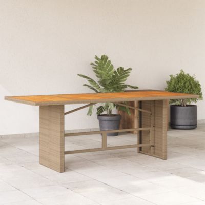 Prolenta Premium - Table de jardin avec dessus en bois d'acacia beige ...