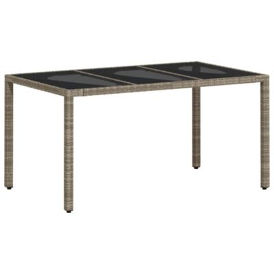 Prolenta Premium - Table de jardin dessus en verre gris clair résine ...