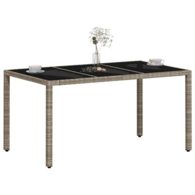 Prolenta Premium - Table de jardin dessus en verre gris clair résine ...