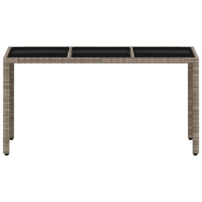 Prolenta Premium - Table de jardin dessus en verre gris clair résine ...