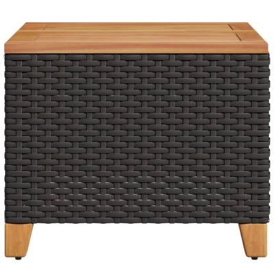 Prolenta Premium - Table de jardin noir 45x45x37 cm résine tressée et ...