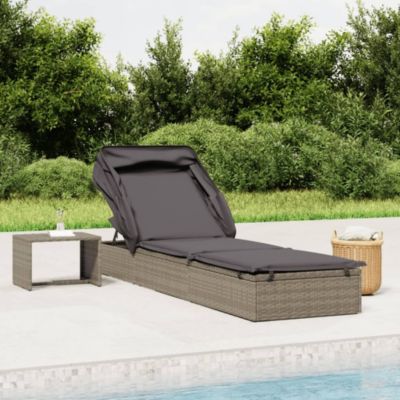 Prolenta Premium - Transat avec toit pliable gris 213x63x97 cm résine ...