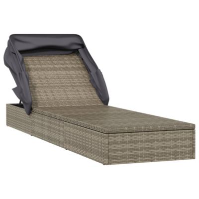 Prolenta Premium - Transat avec toit pliable gris 213x63x97 cm résine ...