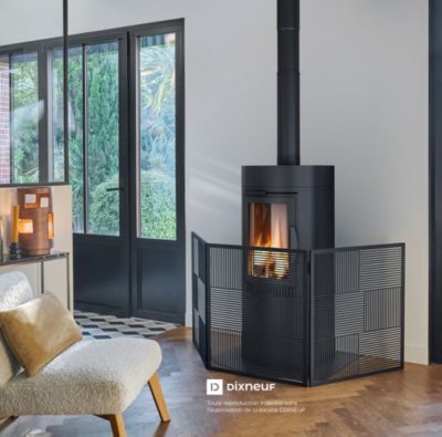 Protection intégrale pour poêle Dixneuf urbian graphique acier