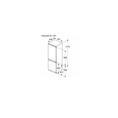 Réfrigérateur combiné intégrable à glissière 260l Bosch KIN86VSE0 série 4