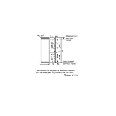 Réfrigérateur combiné intégrable à glissière 260l Bosch KIN86VSE0 série 4