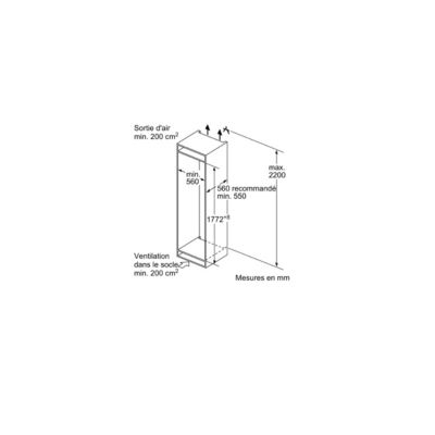 Réfrigérateur combiné intégrable à glissière 260l Bosch KIN86VSE0 série 4