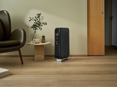 Radiateur à bain d'huile connecté 1500 W, pour 22 m², blanc et noir, l ...