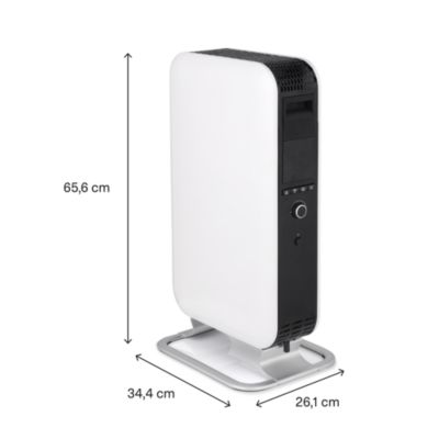 Radiateur à bain d'huile connecté 1500 W, pour 22 m², blanc et noir, l ...