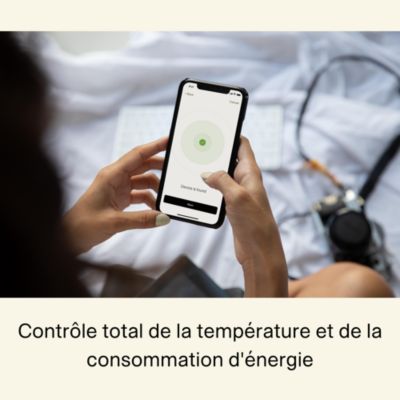 Radiateur à bain d'huile connecté 1500 W, pour 22 m², blanc et noir, l ...