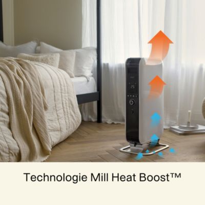 Radiateur à bain d'huile connecté 1500 W, pour 22 m², blanc et noir, l ...