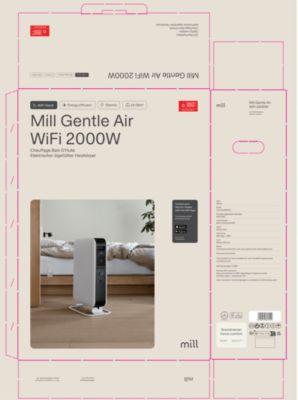 Radiateur à bain d'huile connecté 2000 W, pour 28 m², blanc et noir, l ...